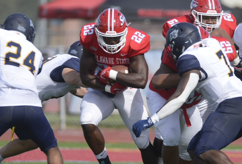 Delaware State RB Michael Chris-Ike wins three-cone drill at 2024 CFL ...
