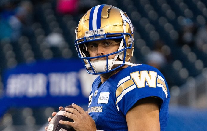 Winnipeg Blue Bombers' QB Zach Collaros leaves Banjo Bowl loss after ...