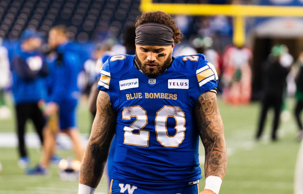 Brady Oliveira to miss second straight game for Winnipeg Blue Bombers - 3DownNation